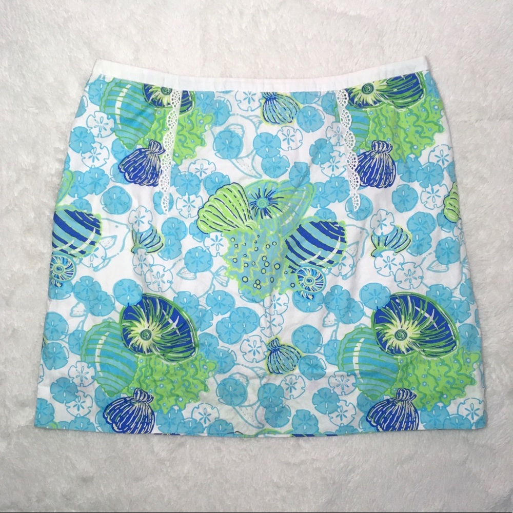 Vintage Lilly Pulitzer Shell Shocked Blue Green Tropi… - Gem